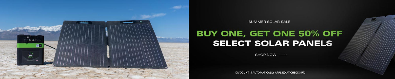 Buy one, get one 50% off select solar panels